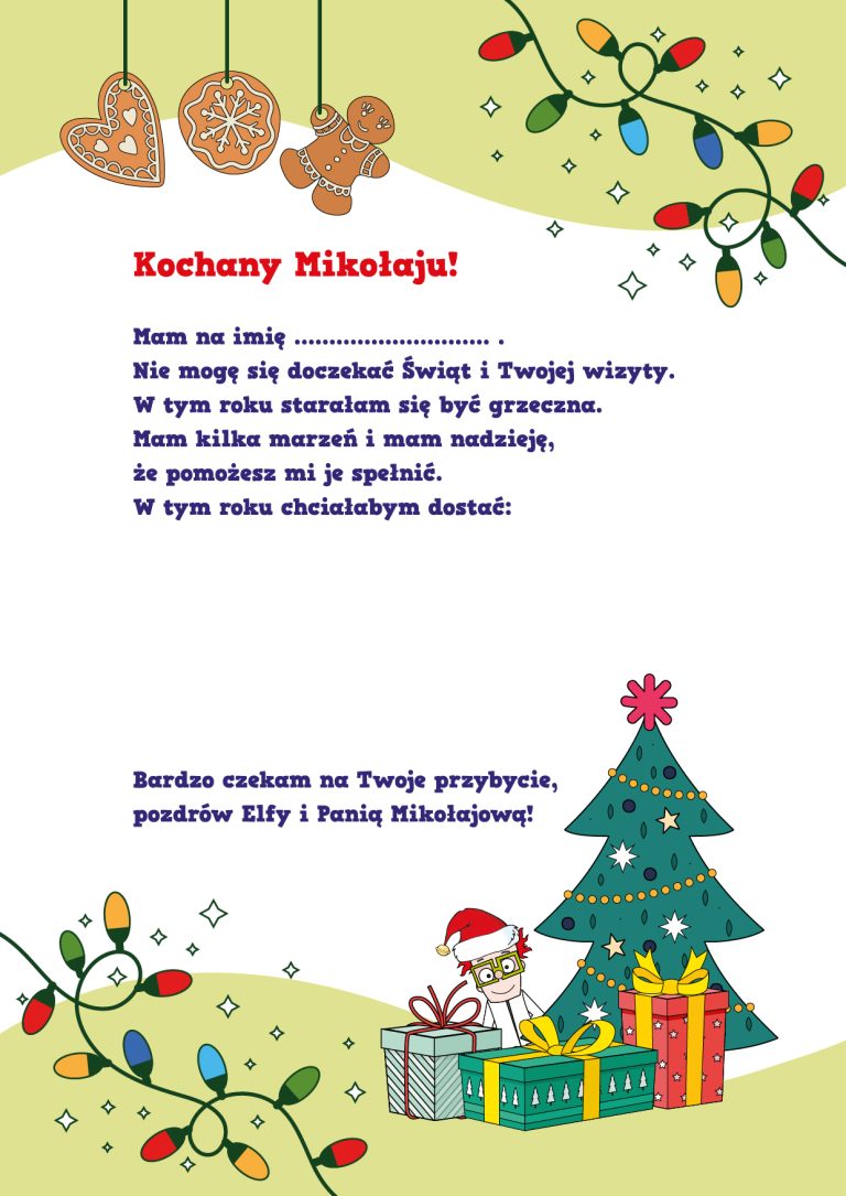 Jak napisać list do Świętego Mikołaja? - wzory do druku